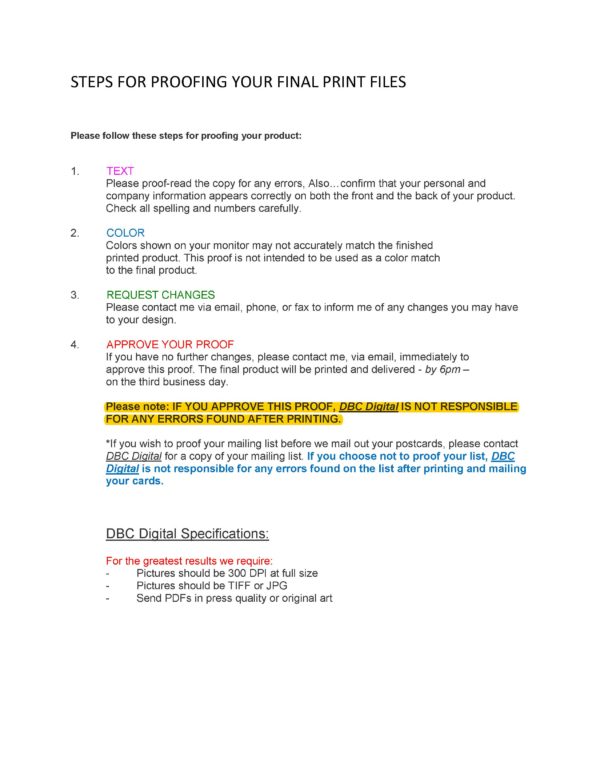 Print-Ready Files Checklist - DBC Digital | Plumb Marketing Services